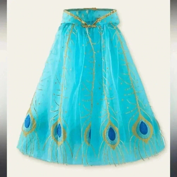 Costumes | Girls Peacock Hooded Princess Dress Up Cape Teal Blue Green ...